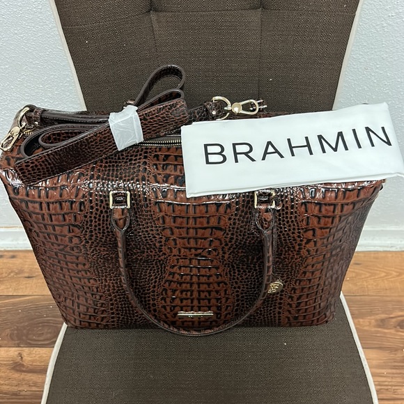 Brahmin | Bags | Beautiful Chocolate Brahmin Carryall | Poshmark